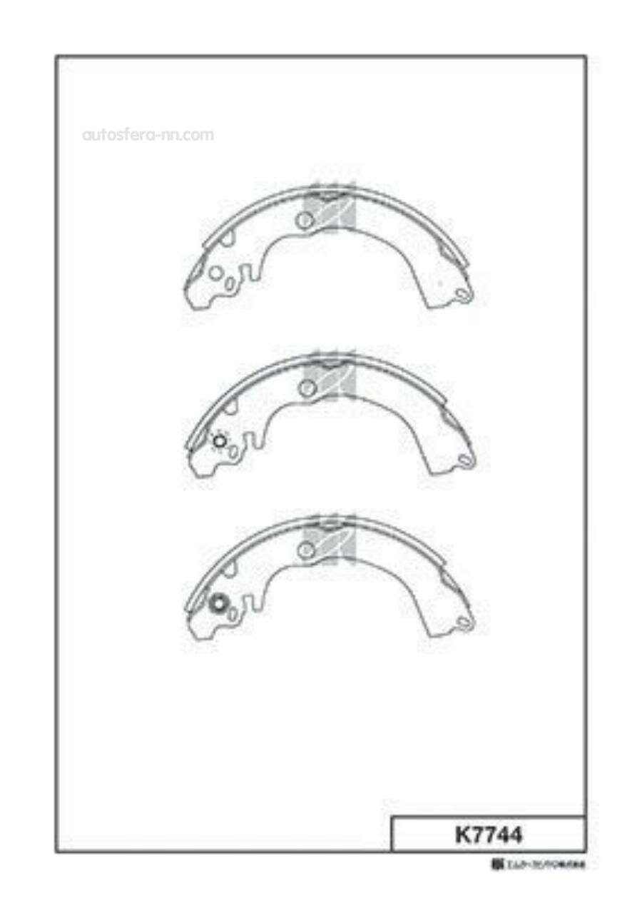 KASHIYAMA K7744 Колодки тормозные барабанные Subaru Legacy 2.0i-2.5i 4WD 94-99 K7744