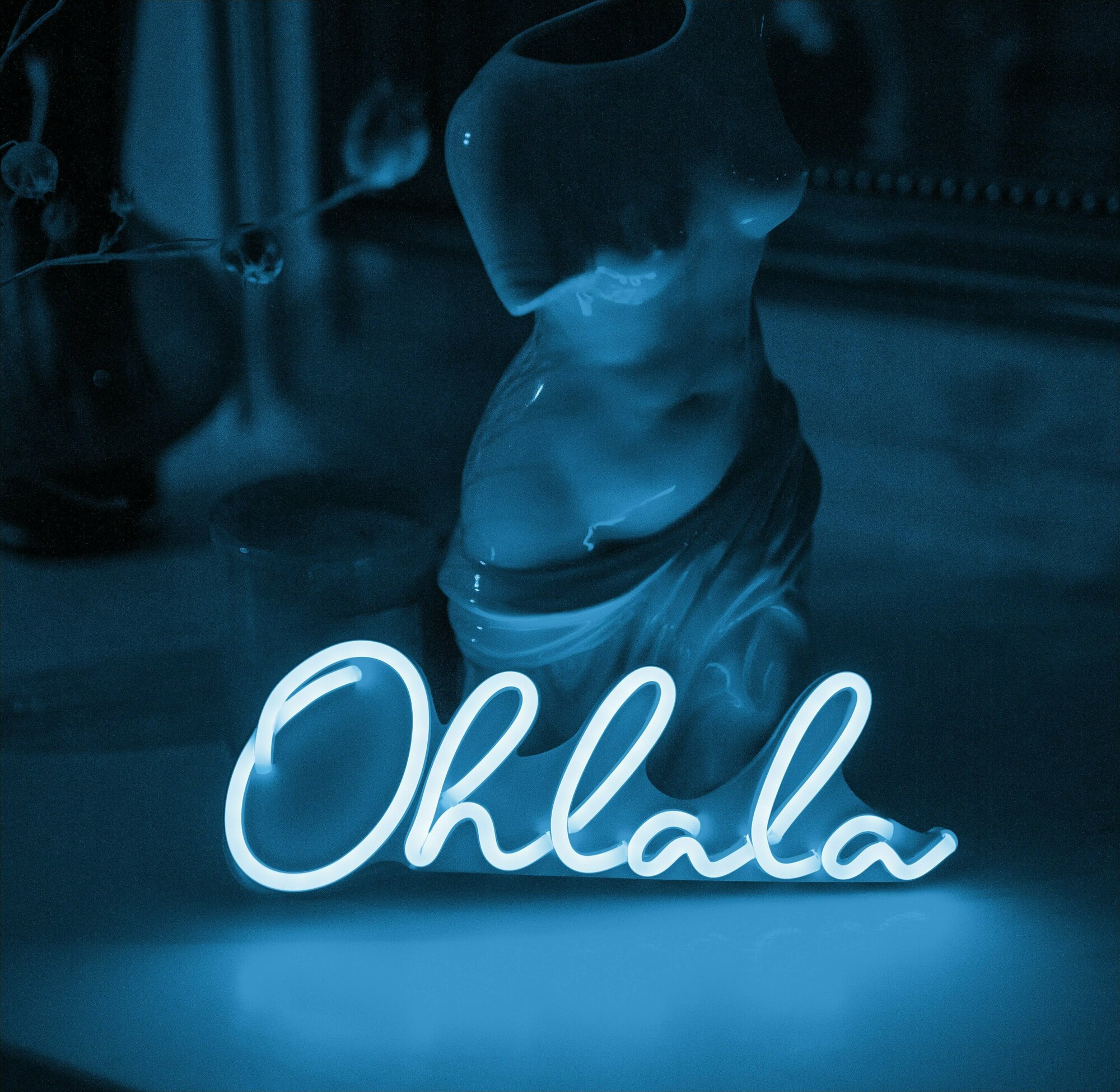 Табличка неоновая Ohlala, 25х8 см, бирюзовая