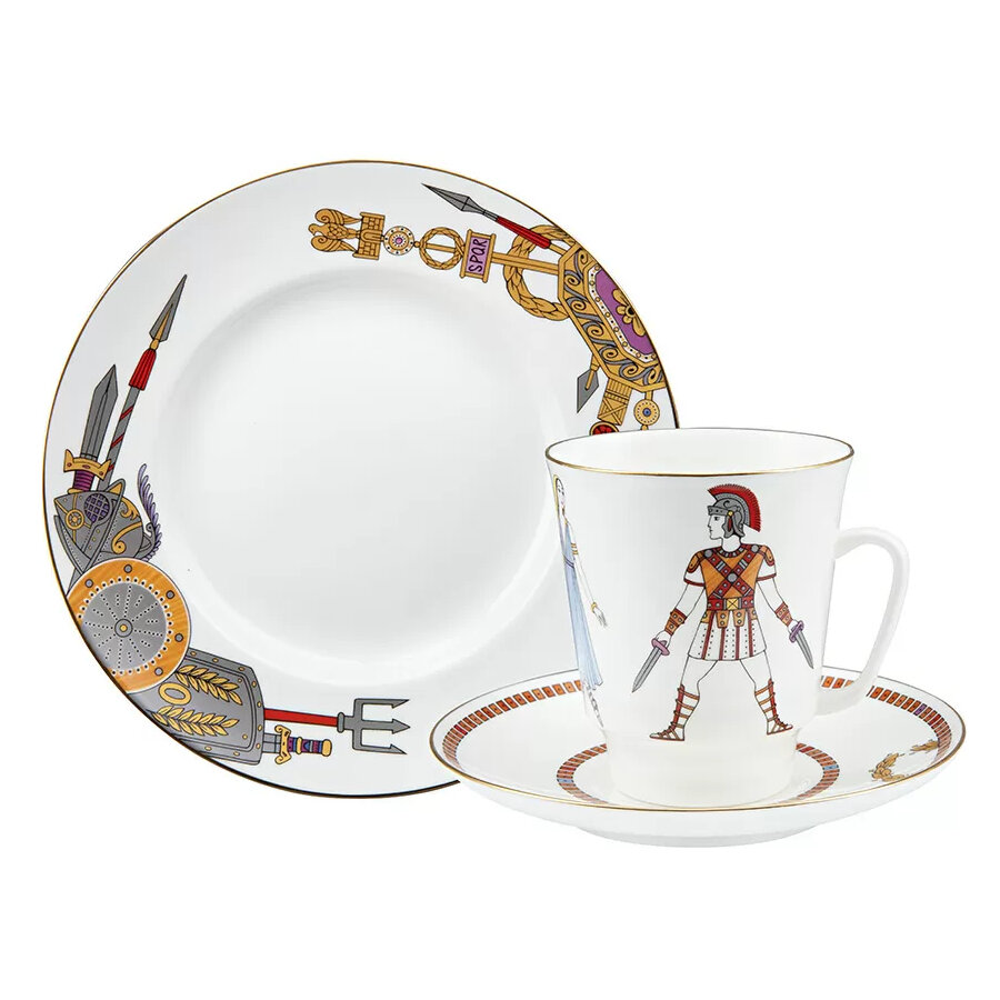 Набор кофейный ИФЗ Майская, Балет Спартак, 3 предмета, костяной фарфор 81.28735.00.1