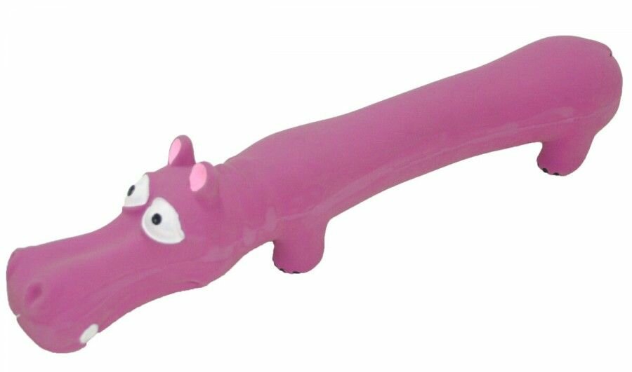 HOMEPET Игрушка для собак Долговязый бегемот, с пищалкой, латекс, 29 см
