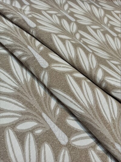 Ткань для штор, мебели и покрывал Рейне цвет 192, листья, жаккард