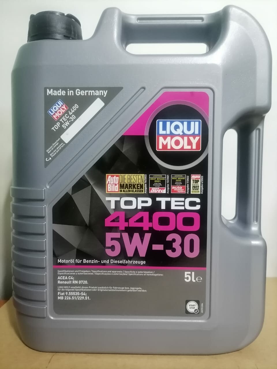 Масло моторное синтетическое Liqui Moly Top Tec 4400 5W-30, 5л, арт. 2322