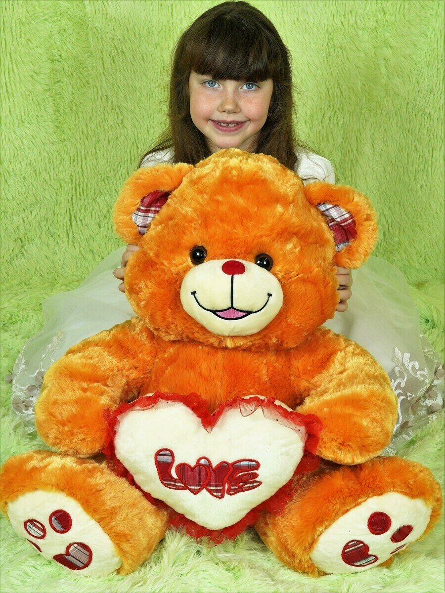 Мягка игрушка Мишка с сердцем 60 см.