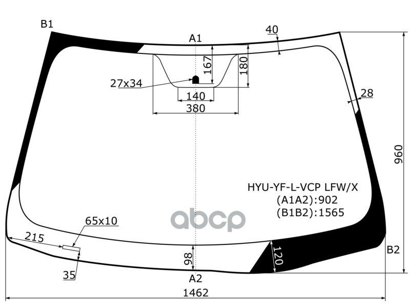 Стекло лобовое Hyundai Sonata 09-14 XYG арт. HYU-YF-L-VCP LFW/X