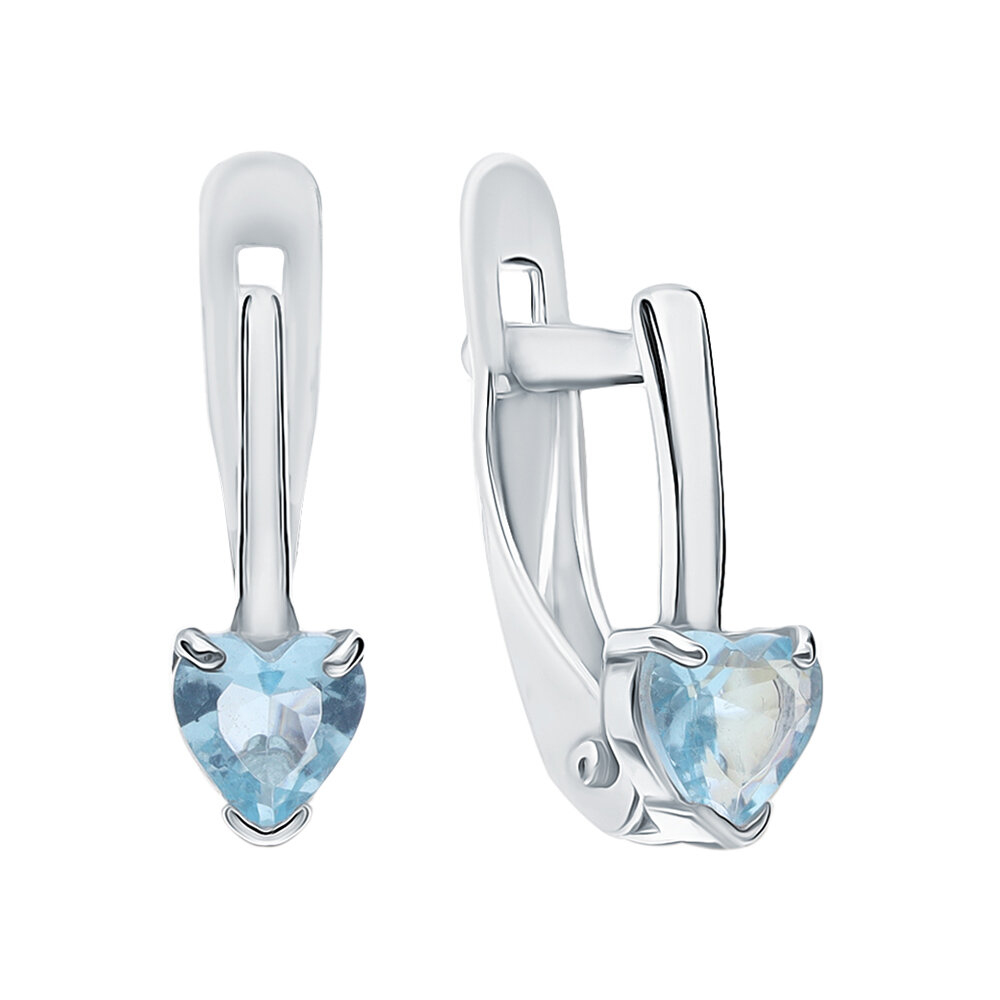 Серьги, серебро, 925 проба, фианит