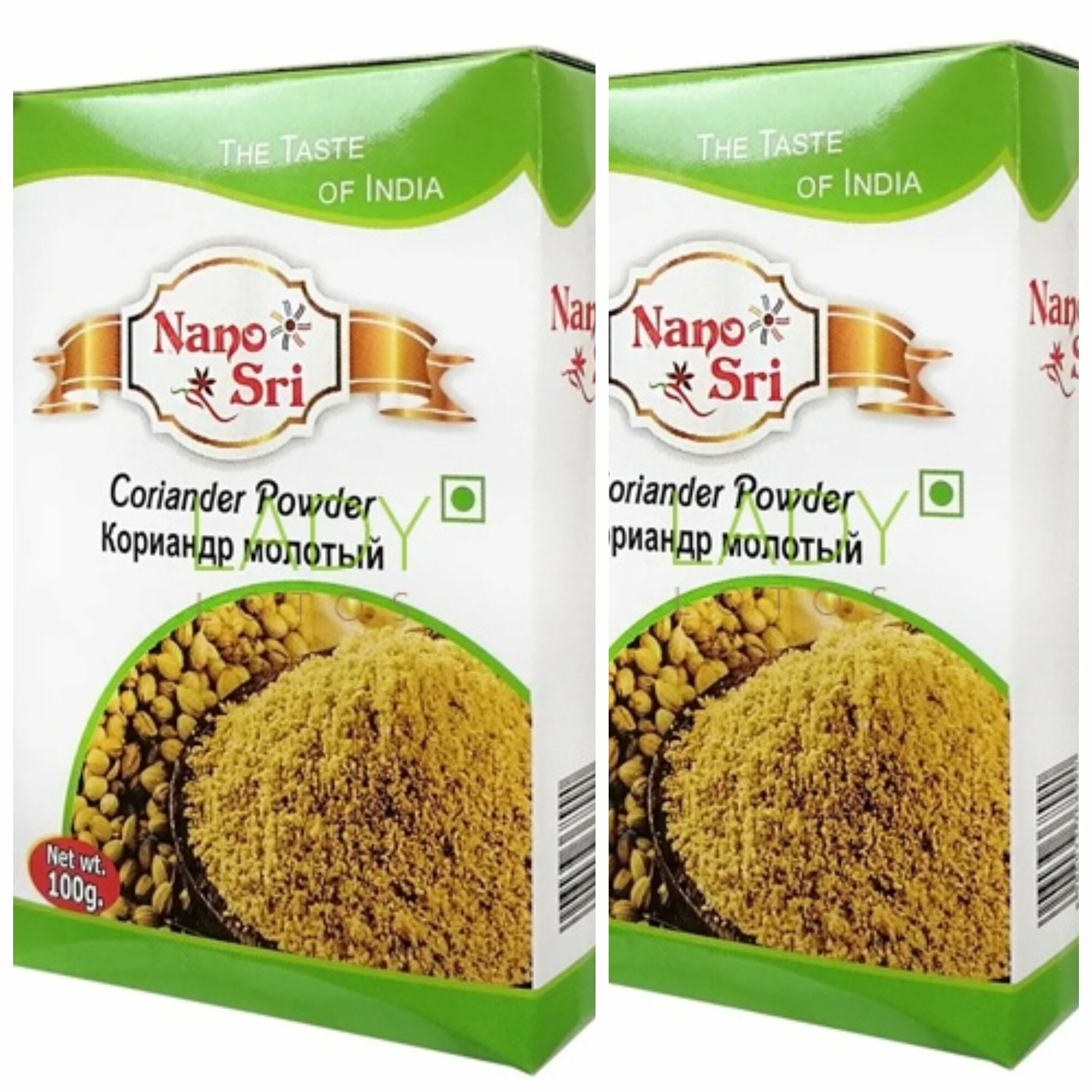 Кориандр молотый Coriander powder Nano Sri (Индия) 2 шт по 100 гр