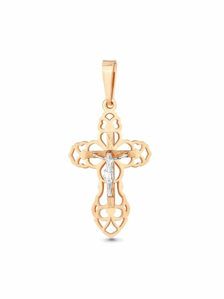 Крестик, красное золото, 585 проба