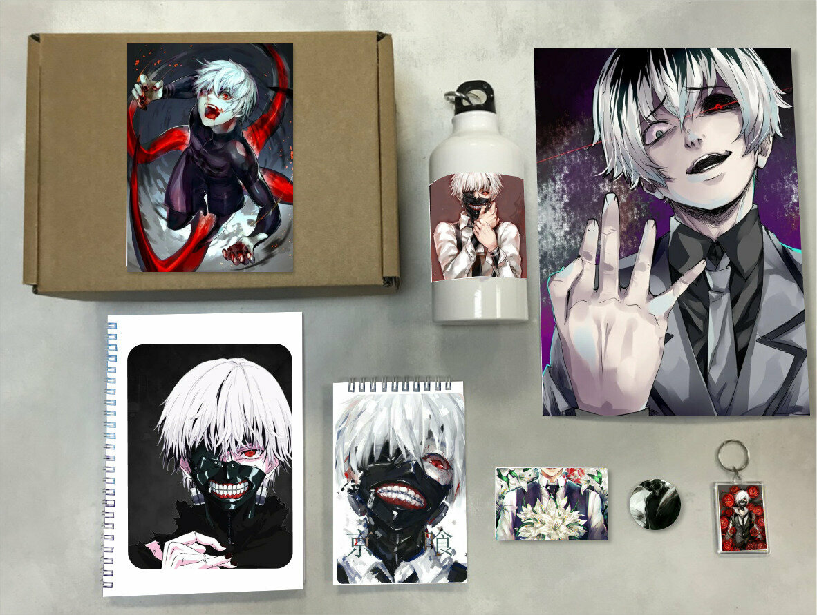 Подарочный бокс GOODbrelok принт "Токийский Гуль, Tokyo Ghoul" - 0006