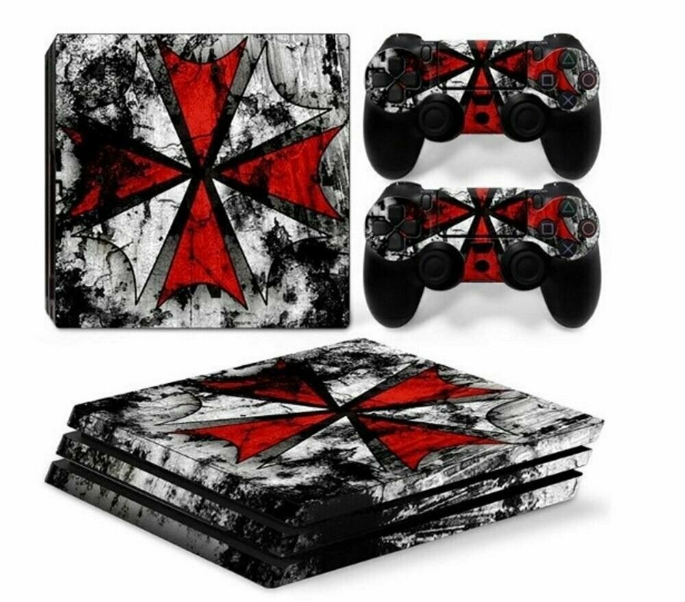 Наклейка виниловая защитная на игровую консоль Sony PlayStation 4 Resident Evil