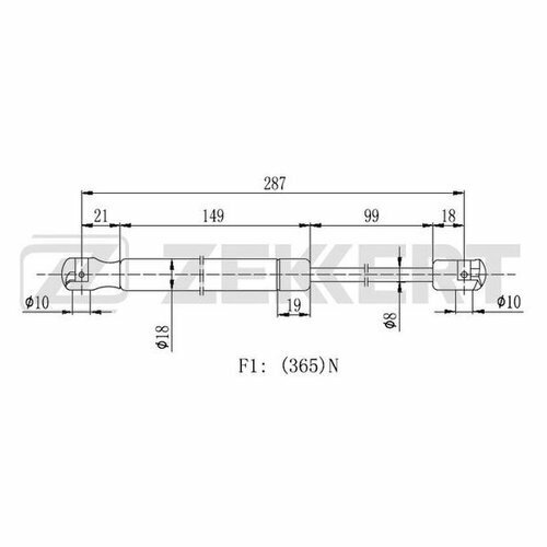 Амортизатор багажника ZEKKERT GF1346 для VW Polo
