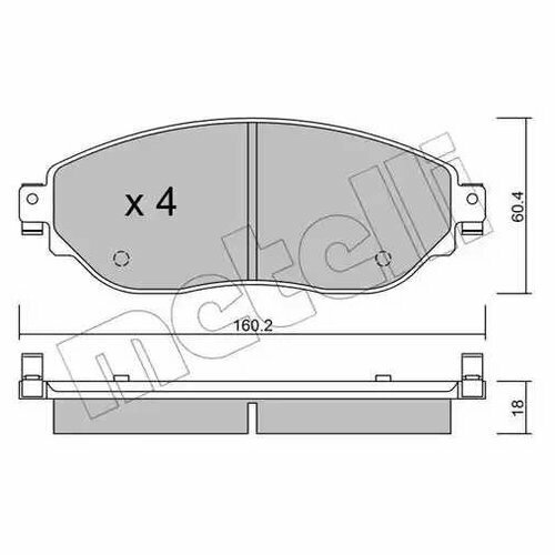 К-т дисков. тормоз. колодок Renault Trafic IV 1.6 Dci, Opel Vivaro B 1.6 CDTi 2014- Front Metelli арт. 2210030