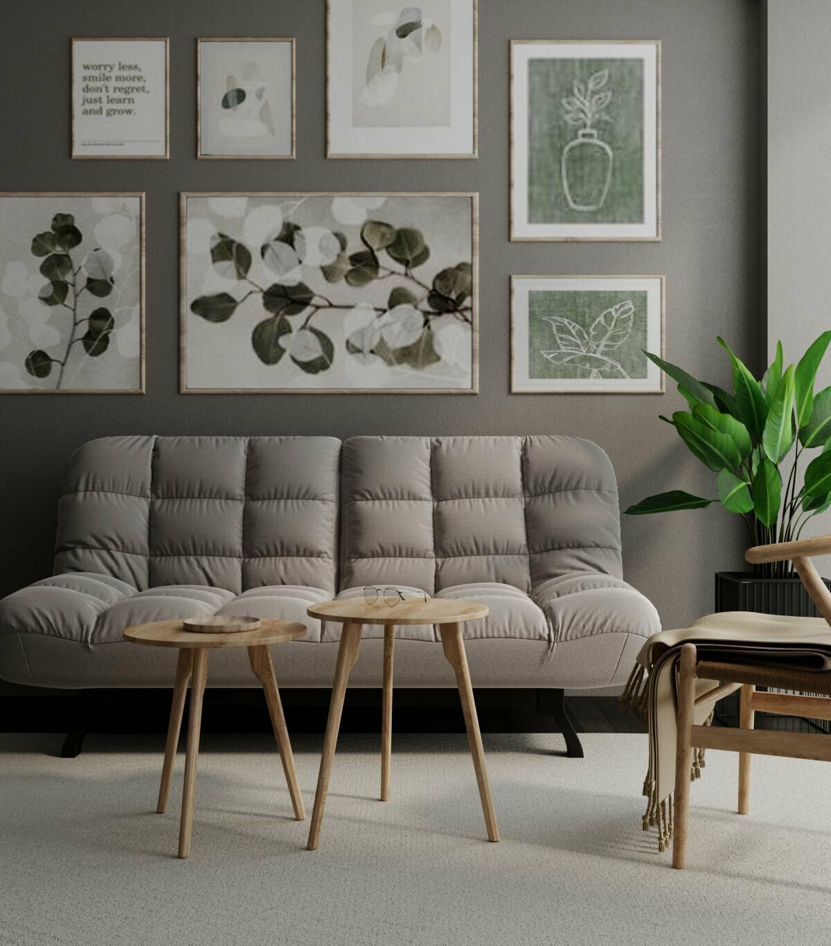 Диван прямой Тарли светло-бежевый