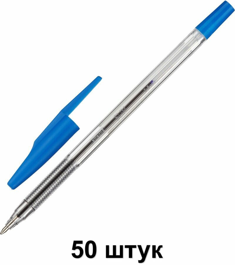 Attache Ручка шариковая неавтоматическая Slim, синяя, 0,5 мм, 50 шт