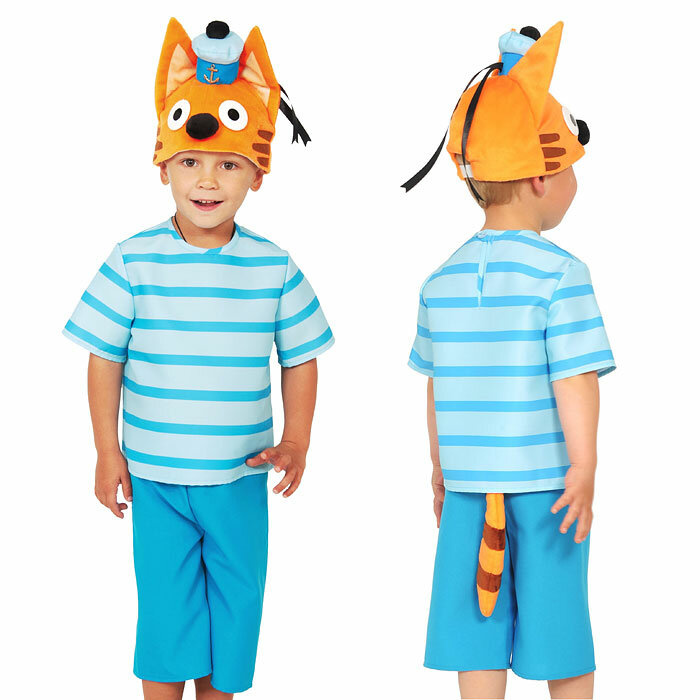 Детский карнавальный костюм Карнавалофф Кот Коржик серия "Три Кота", размер XS, рост 104-110 см (85001-XS)