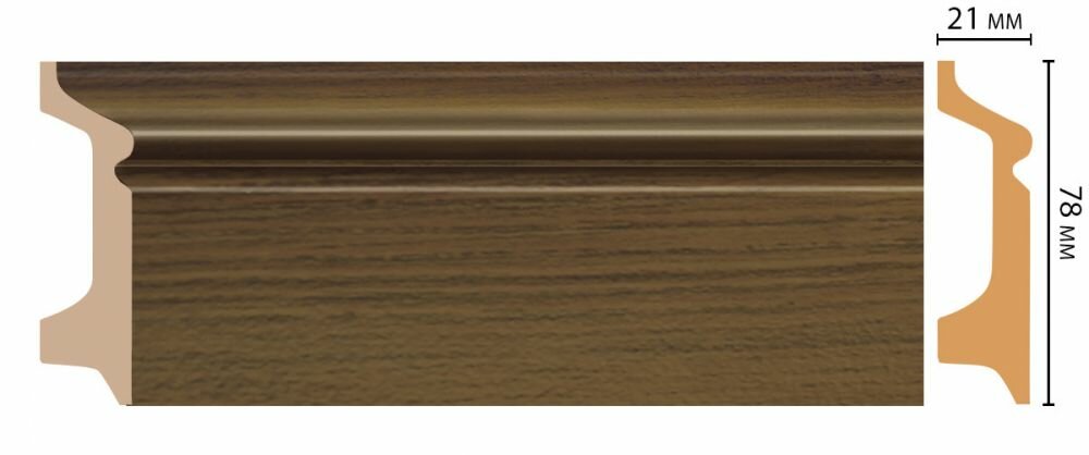 Плинтус напольный Decomaster D122-88 ШК/16 В78хШ21хД2400 мм / Декомастер.