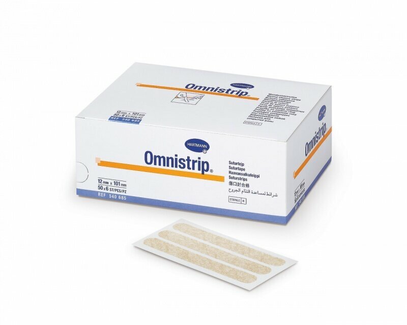 Полоски пластырные Омнистрип (Omnistrip) гипоаллергенные стерильны 12х101мм, 540685, 60шт (10 блистеров по 6 шт.)