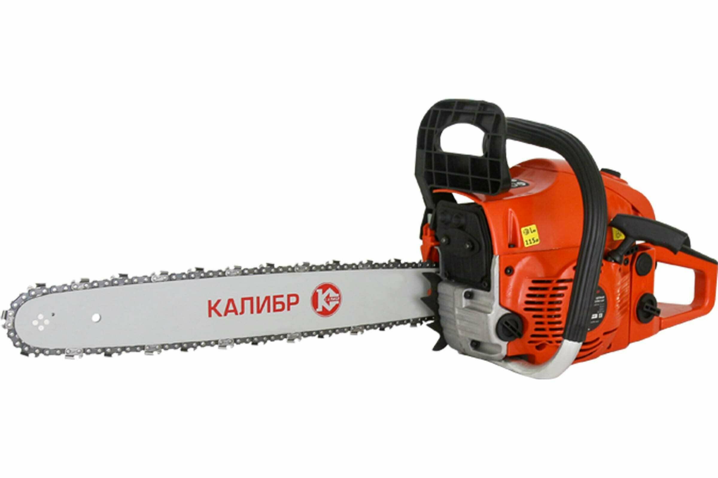 Бензопила Калибр, антивибрационная, тормоз цепи, мощность 3,5 л. с.