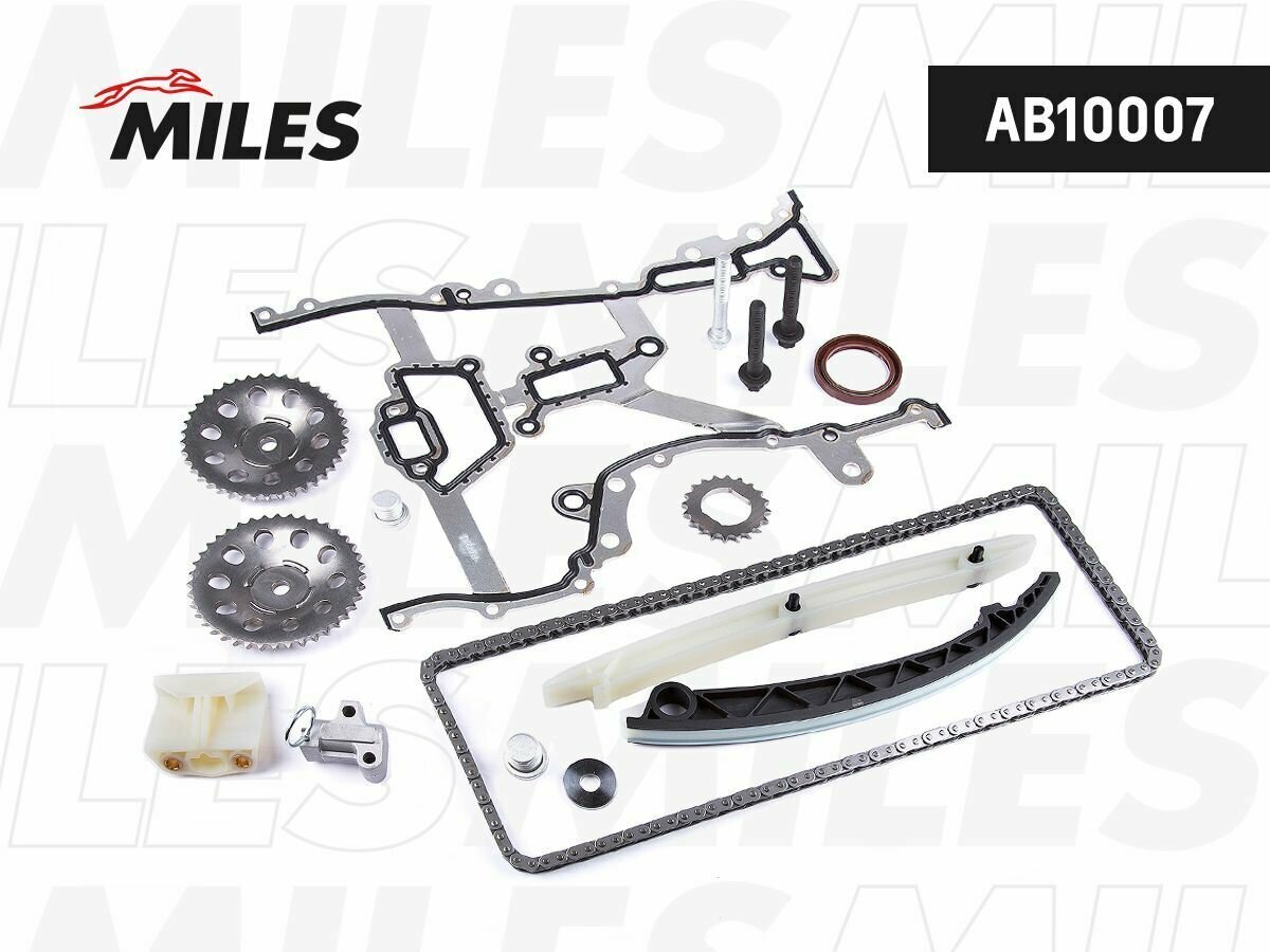 Комплект цепи ГРМ OPEL 1.0-1.4 96- co звездочками, MILES AB10007