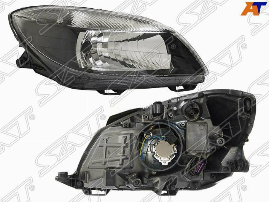 Фара Skoda Fabia 10-15 / Roomster 06-15 (Справа/ Галоген/ С электрокорректором/ Чёрная) SAT ST-665-1121R | цена за 1 шт