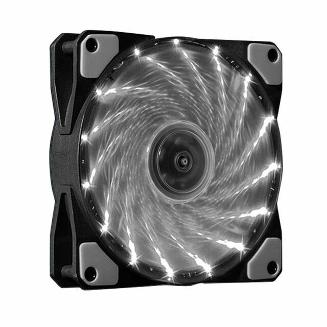 10 шт- Вентилятор компьютерный Бренд DLED 120мм на 120мм светящийся LED Molex 4 pin ORIGINAL V2 "Белый"