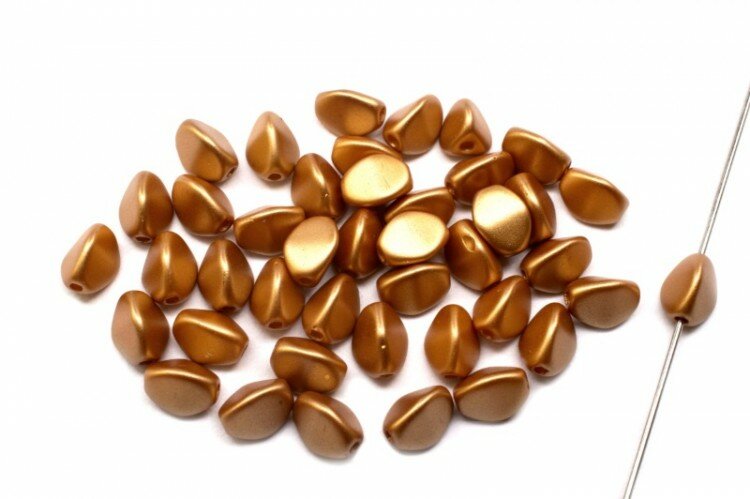 Бусины Pinch beads 5х3мм, отверстие 0,8мм, цвет 25003 янтарь, пастель, 755-106, 10г (около 117шт)