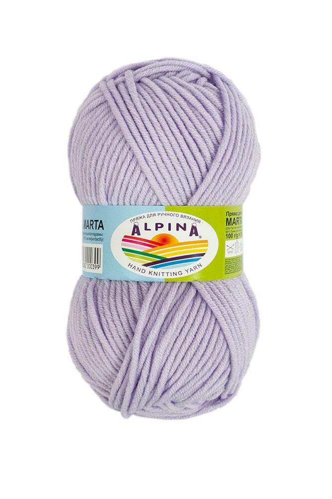 Пряжа ALPINA "MARTA" 100% тактифил 100 г 120 м №017 св. сиреневый