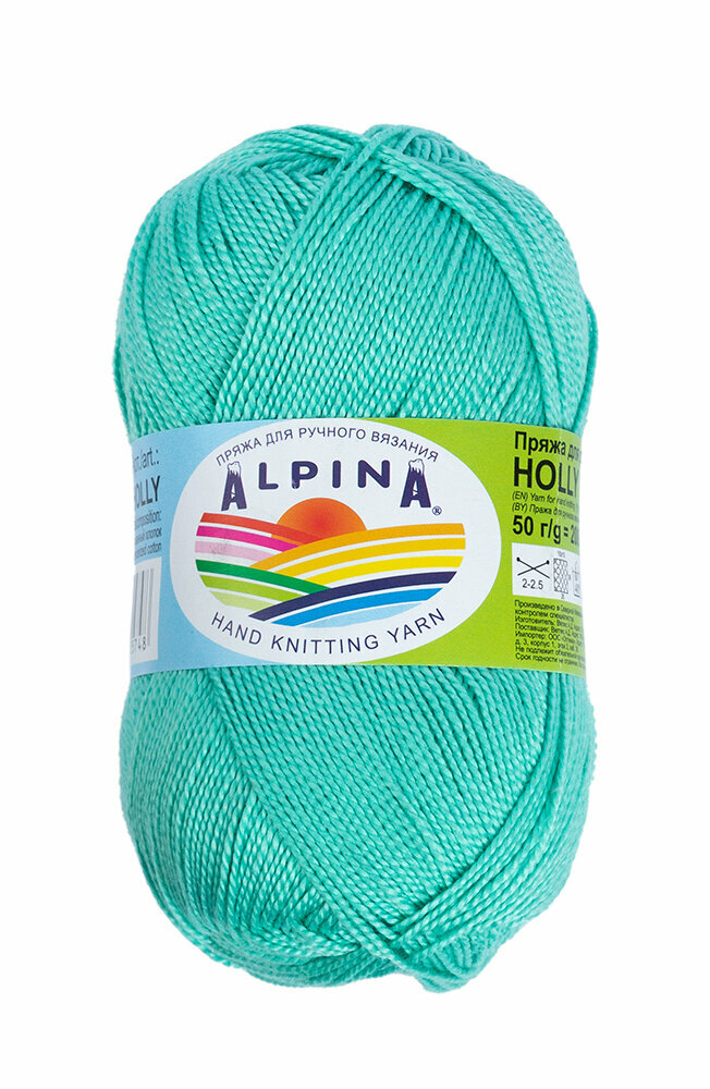 Пряжа Alpina "HOLLY" 10 шт. по 50 г 100% мерсеризованный хлопок 200 м №143 мятный