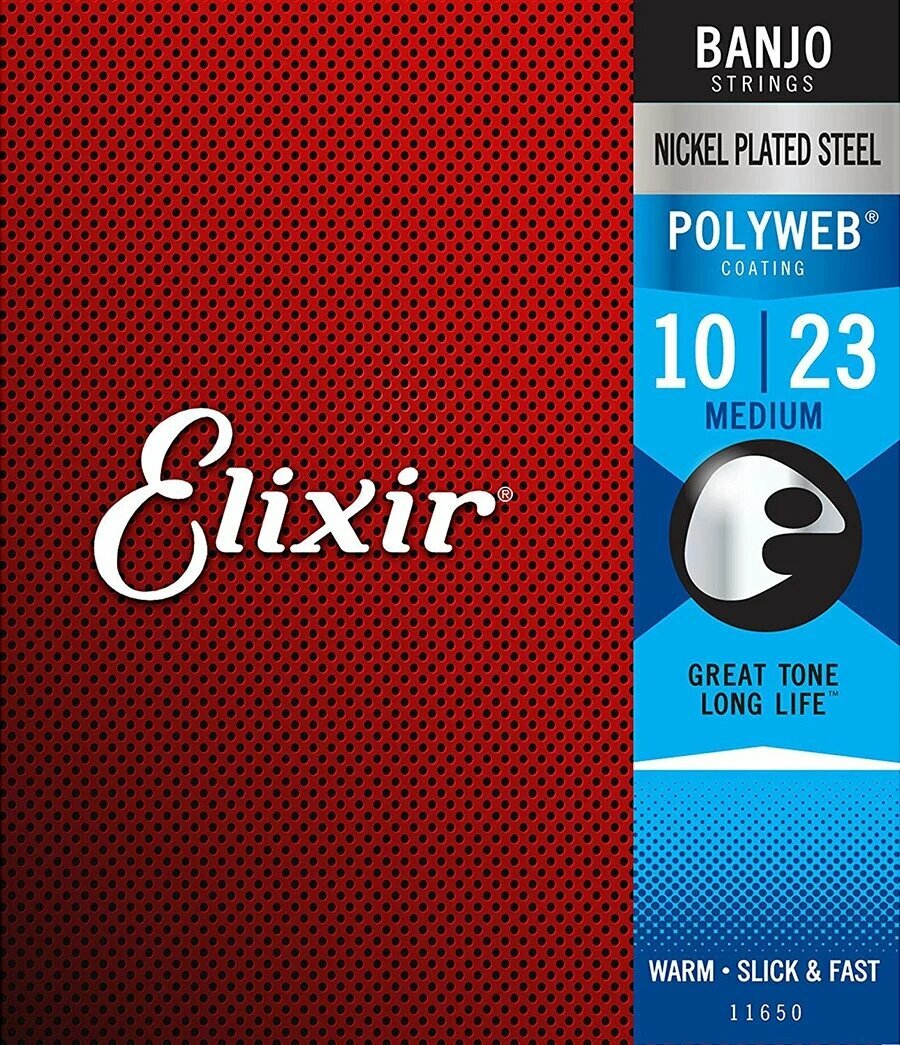 Струны для банджо Elixir 11650 Polyweb, Medium 10-23