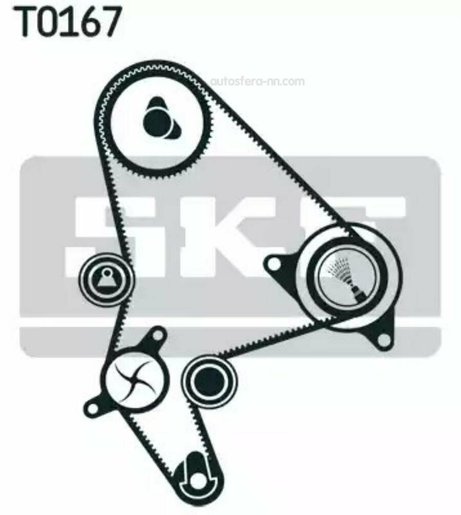 SKF VKMC03264 Комплект ГРМ с водяным насосом PSA \ FIAT \ LANCIA 2.2 HDi/JTD 00-