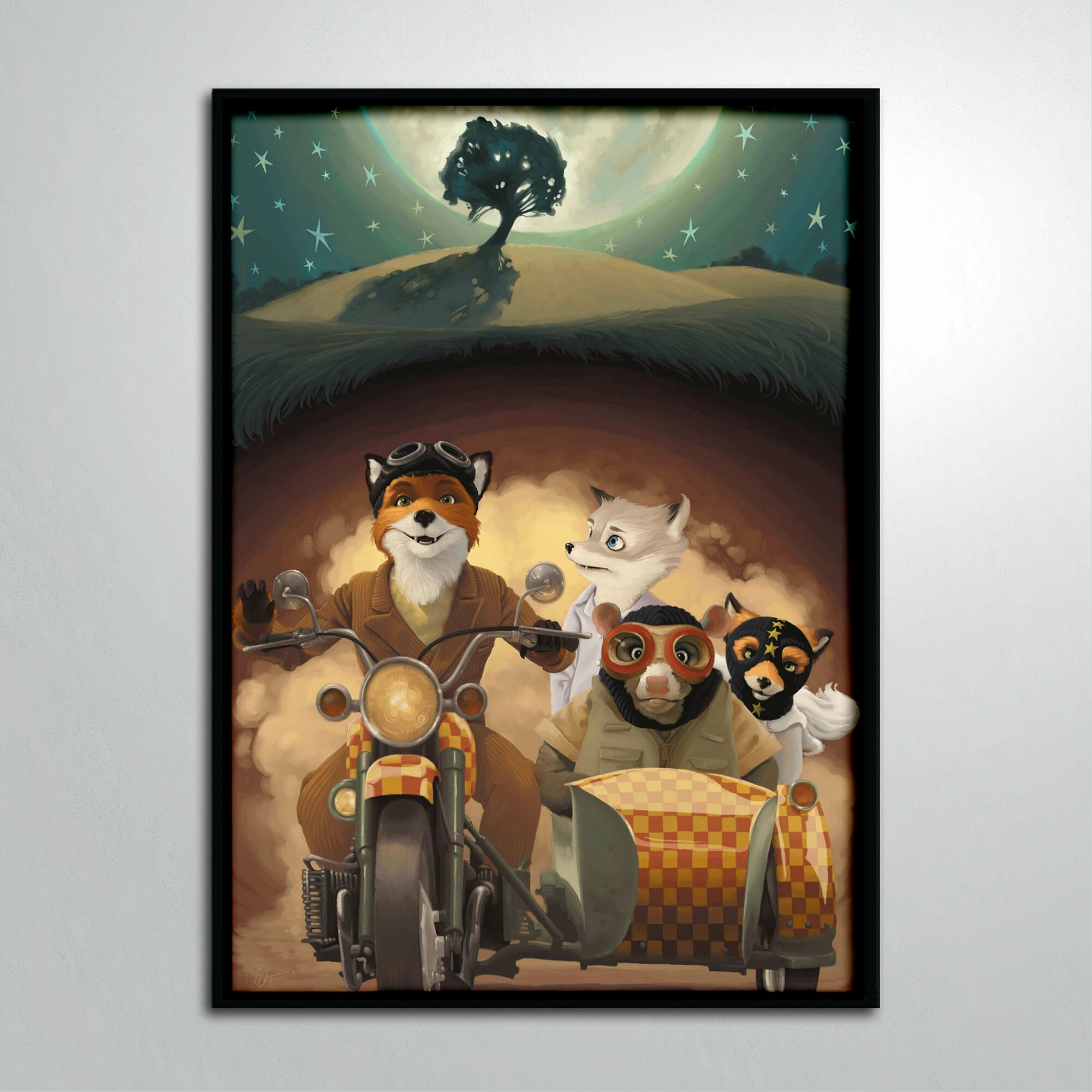 Постер без рамы/Уэс Андерсон Бесподобный мистер Фокс Погоня Арт Fantastic Mr. Fox