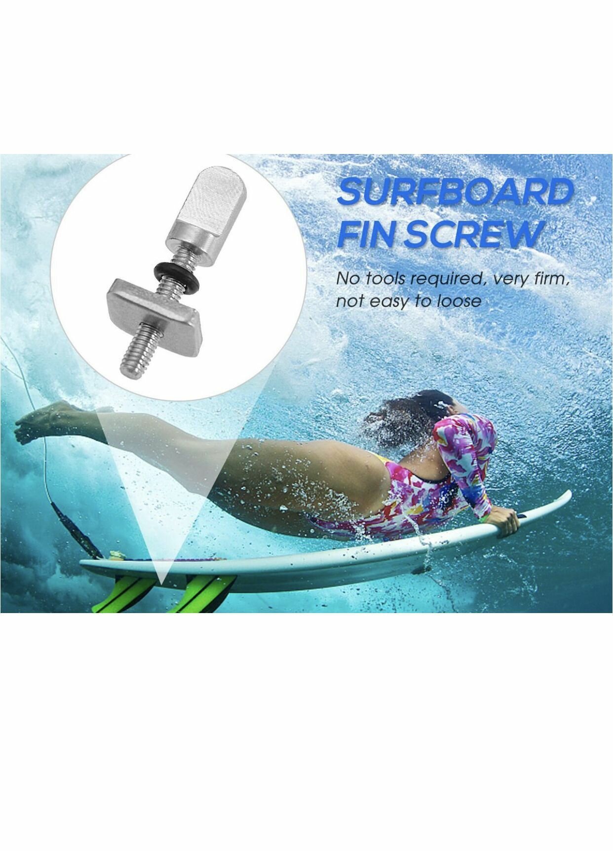 Болт с гайкой для плавника стандарта US-box для Sup борда 5 шт