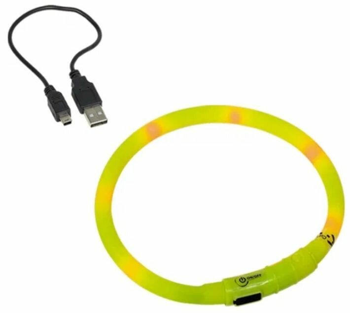 Nobby Ошейник для собак светодиодный, 70 см, желтый
