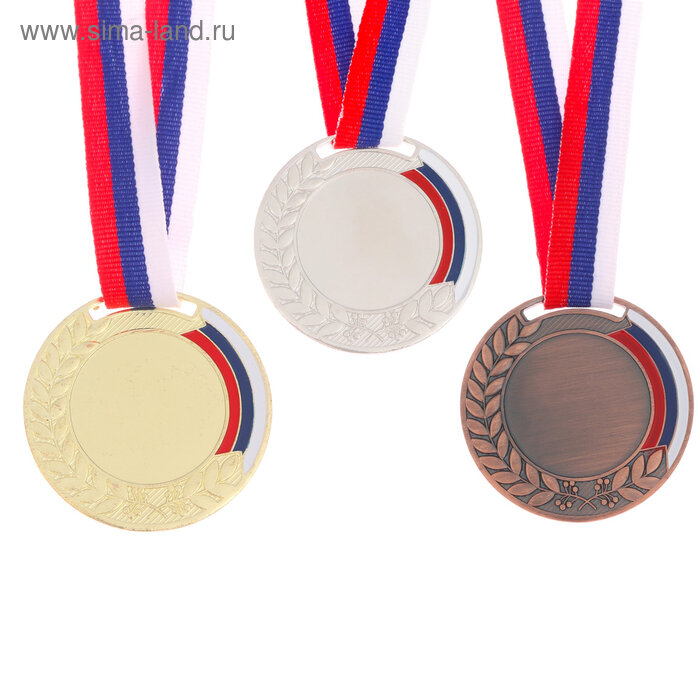 Медаль под нанесение Лавры, d=5 см, серебро, с лентой