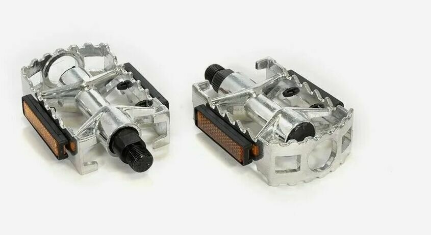 Педали TRIX MTB алюминиевые, 102x80мм, резьба 9/16", серебристые