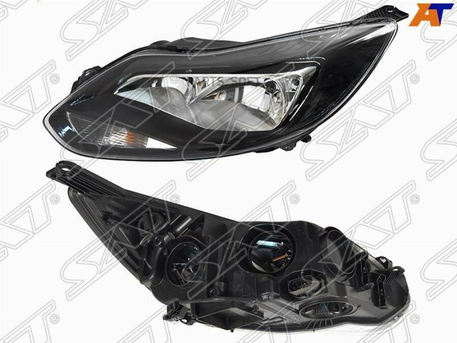 Фара Ford Focus 10-15 (Слева/ Галоген/ С электрокорректором/ Чёрная) SAT ST-431-11A4L-MLDEM2 | цена за 1 шт