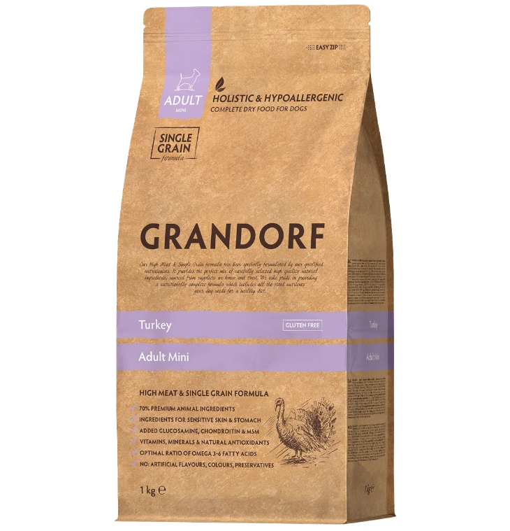 Сухой корм Grandorf (Грандорф) сухой корм для собак мини пород, Индейка 1 кг