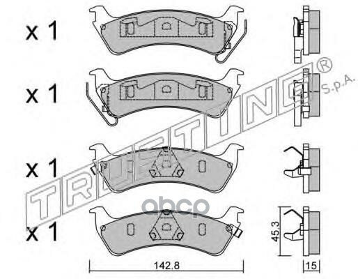 К-т дисков. тормоз. колодок JEEP GRAND CHEROKEE I 1991-99 R Trusting арт. 5430