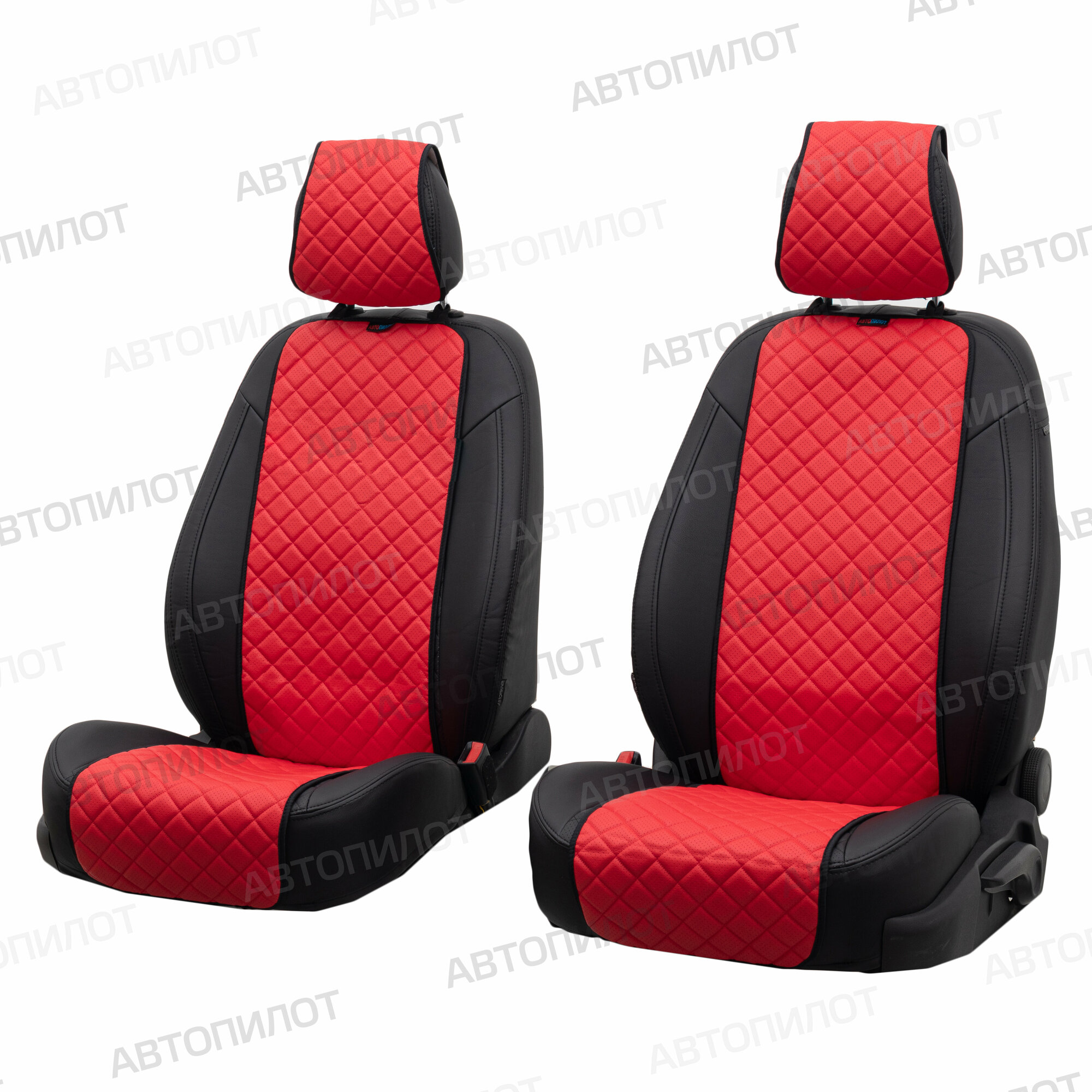 Накидка Экокожа Ромб - Модель №1 (комплект из 2 штук). Красный