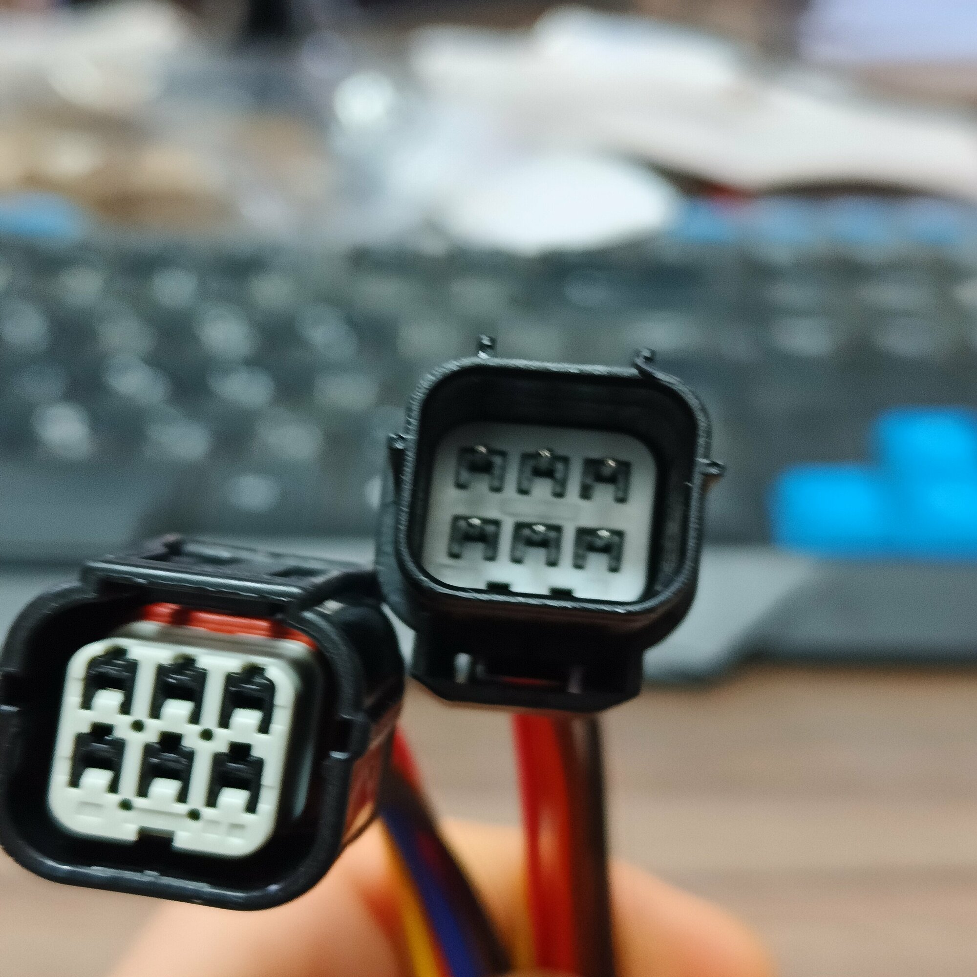 Разъем (штекер) 6 конт датчика кислорода / педали газа / парктроника Honda (мама+папа)