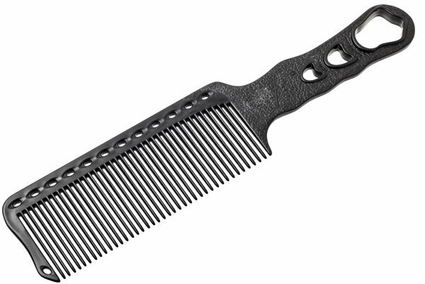 Расчёска с ручкой для стрижки под машинку Y.s.park 282 black, карбон, черная