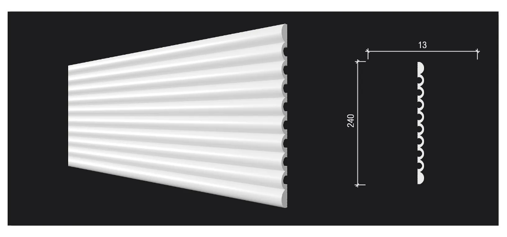 Панель Decor-Dizayn DD910 Белая Лепнина Д2000хВ240хТ13 / Декор Дизайн.
