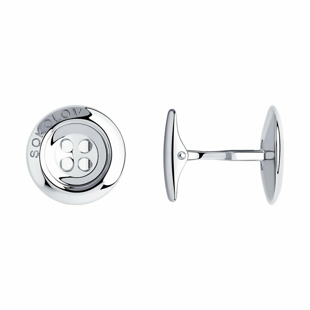 Запонки, серебро, 925 проба, родирование