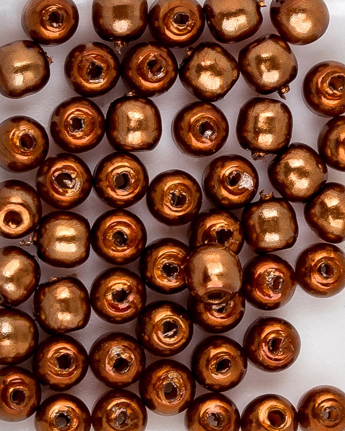 Стеклянные чешские бусины с покрытием под жемчуг, 2 мм, цвет Shiny Copper, 50 шт.