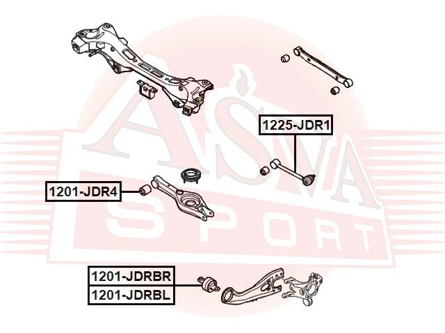 Тяга задняя с шаровой зад Asva 1225-JDR1