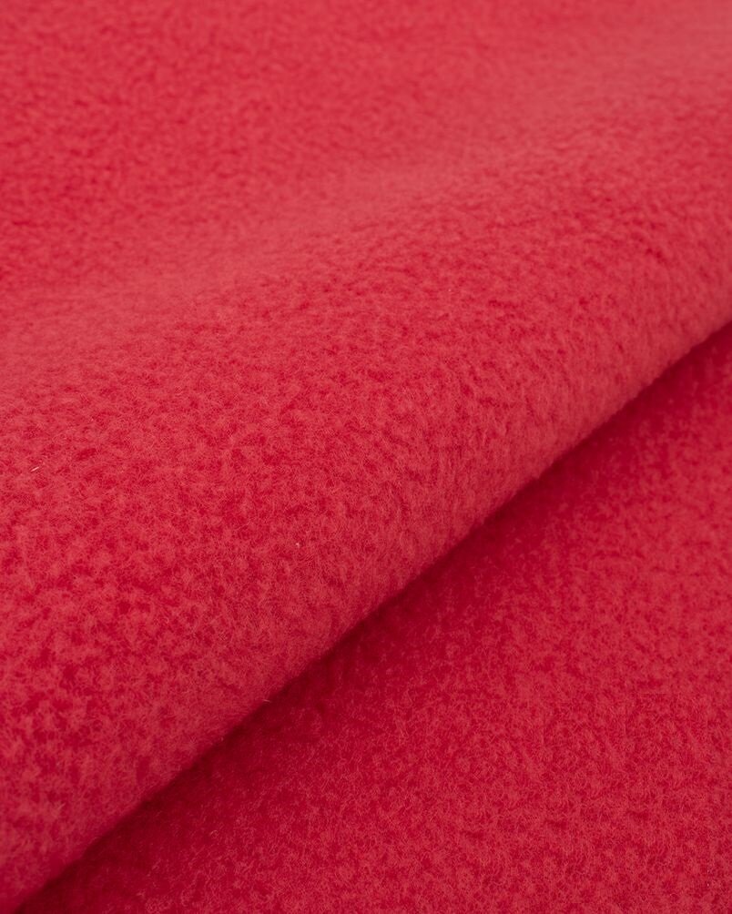 Ткань флис антипиллинг 220 гр, цвет красный. Готовый отрез 3*1,5м