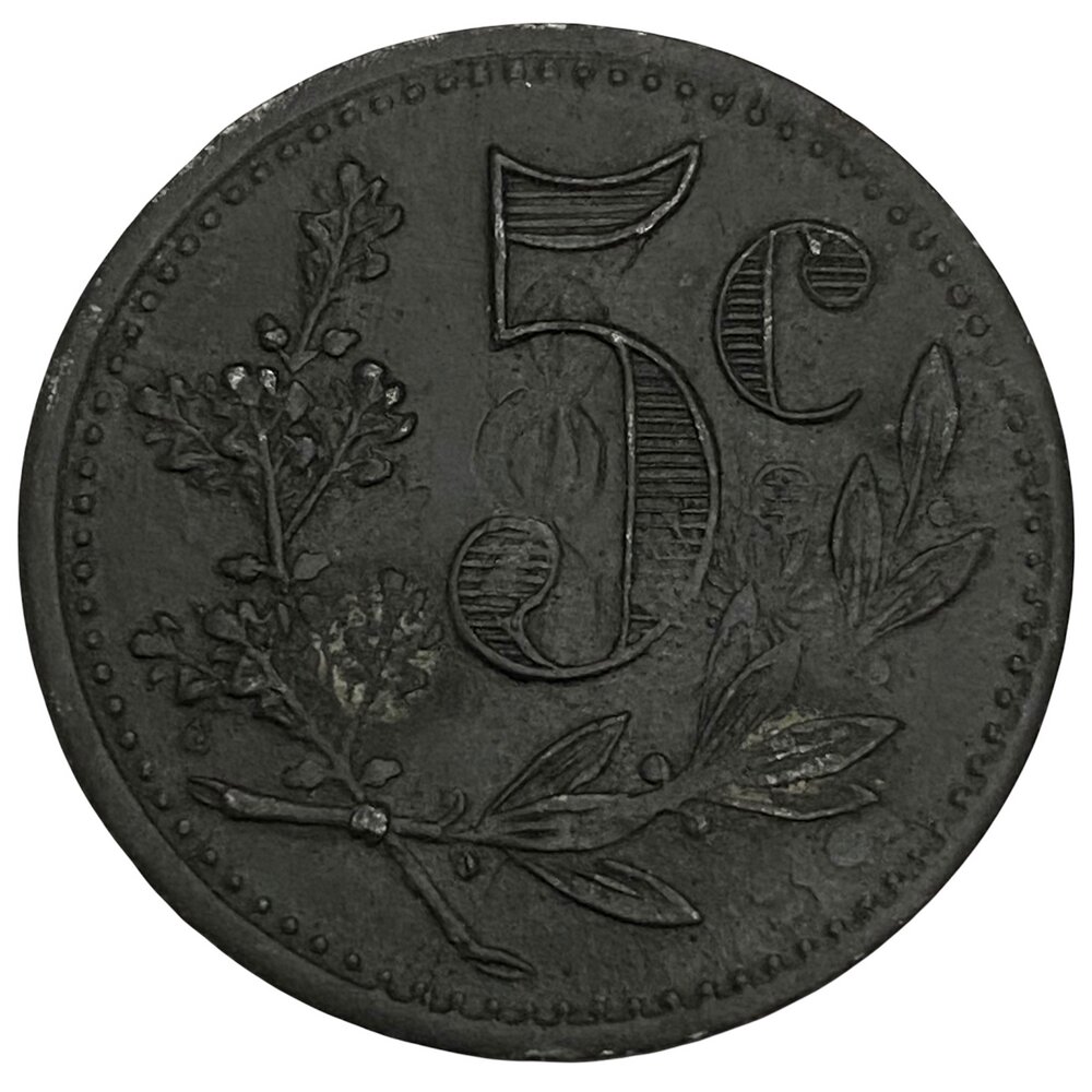 Алжир токен 5 сантимов 1917 г. (Торговая палата Алжира)