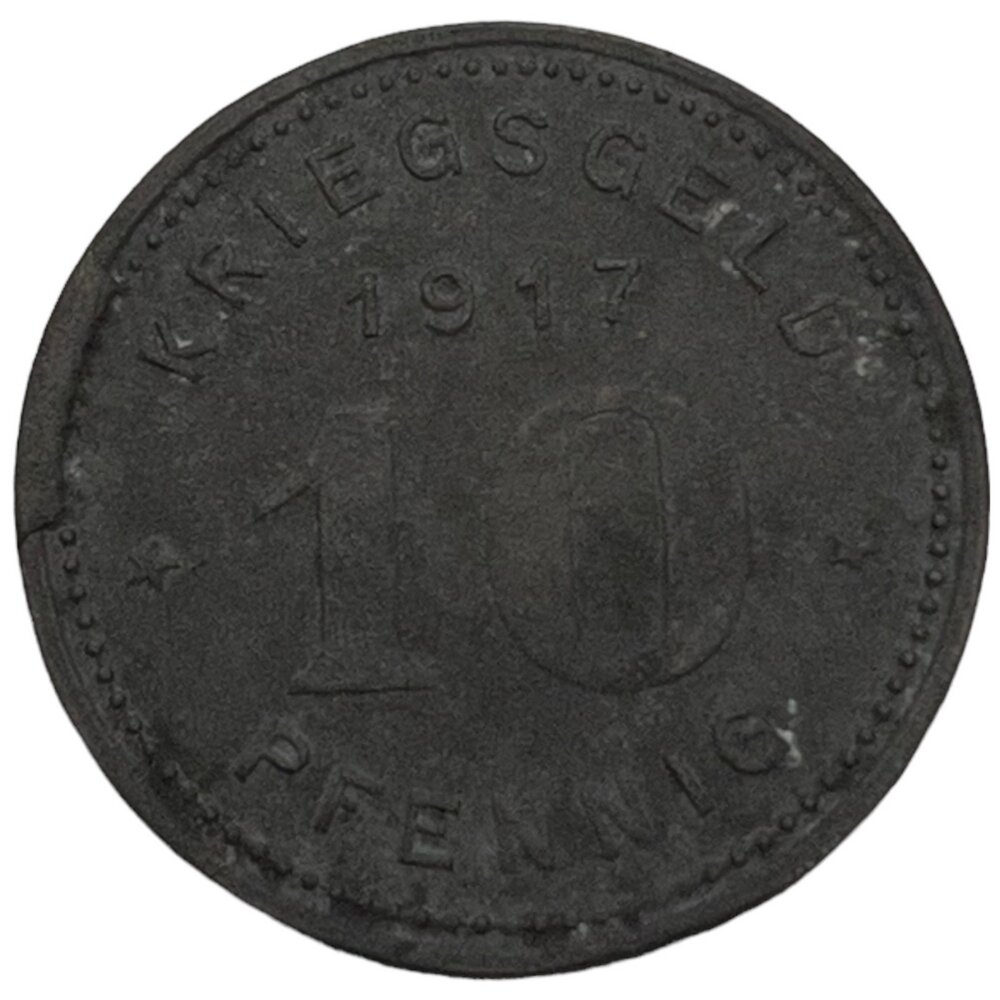 Германия (Германская Империя) Виттен 10 пфеннигов 1917 г. (3)