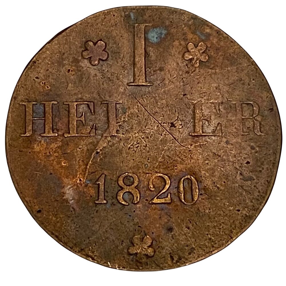 Германия, Франкфурт-на-Майне 1 геллер 1820 г.