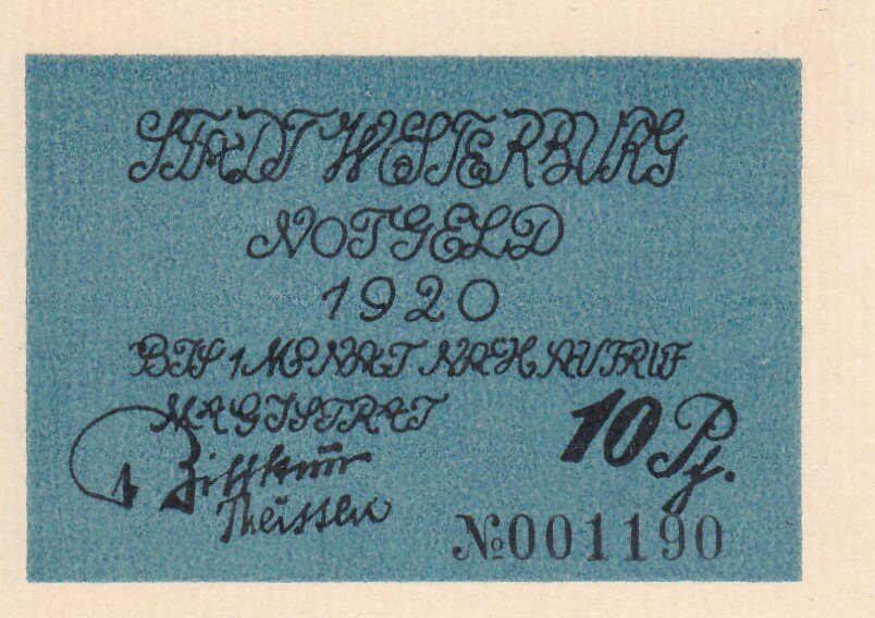 Германия (Веймарская Республика) Вестербург 10 пфеннигов 1920 г.