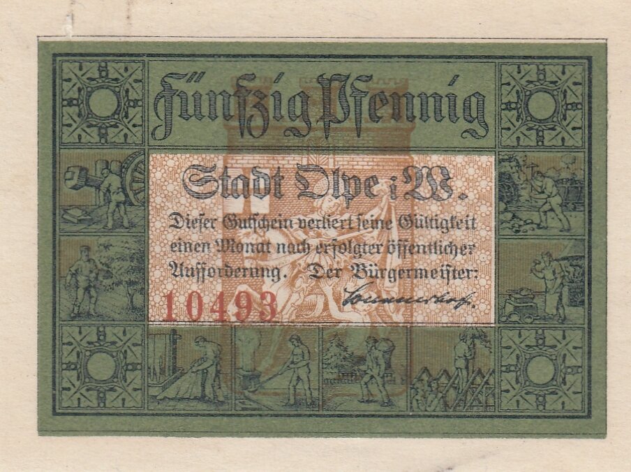 Германия (Веймарская Республика) Ольпе 50 пфеннигов 1921 г. (2)